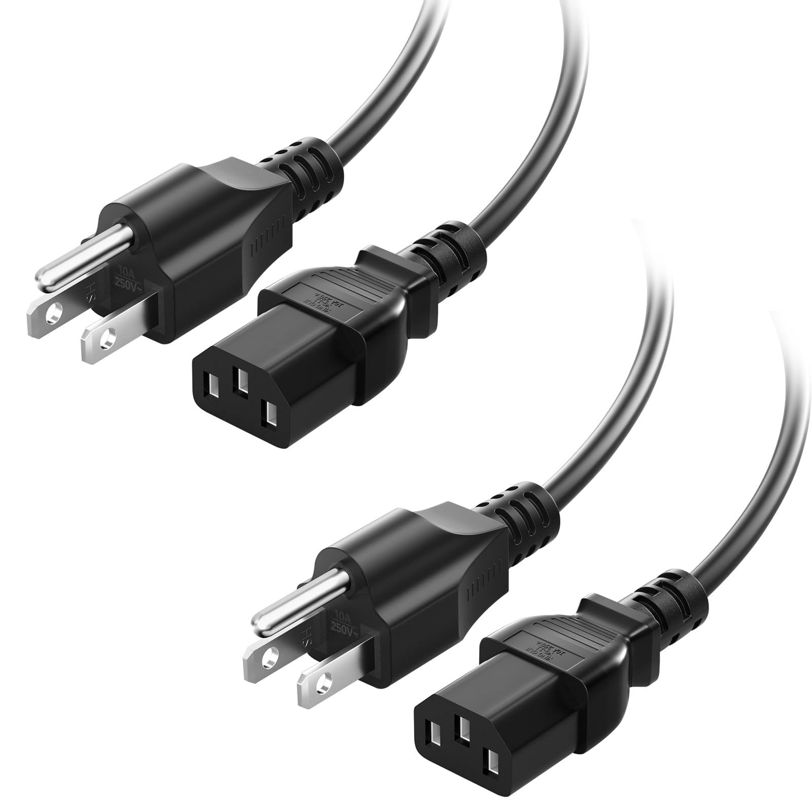 Amazon.com: QYD 2 Pack 10FT(3m) 3 Prong AC Power Cord Replacement for ...