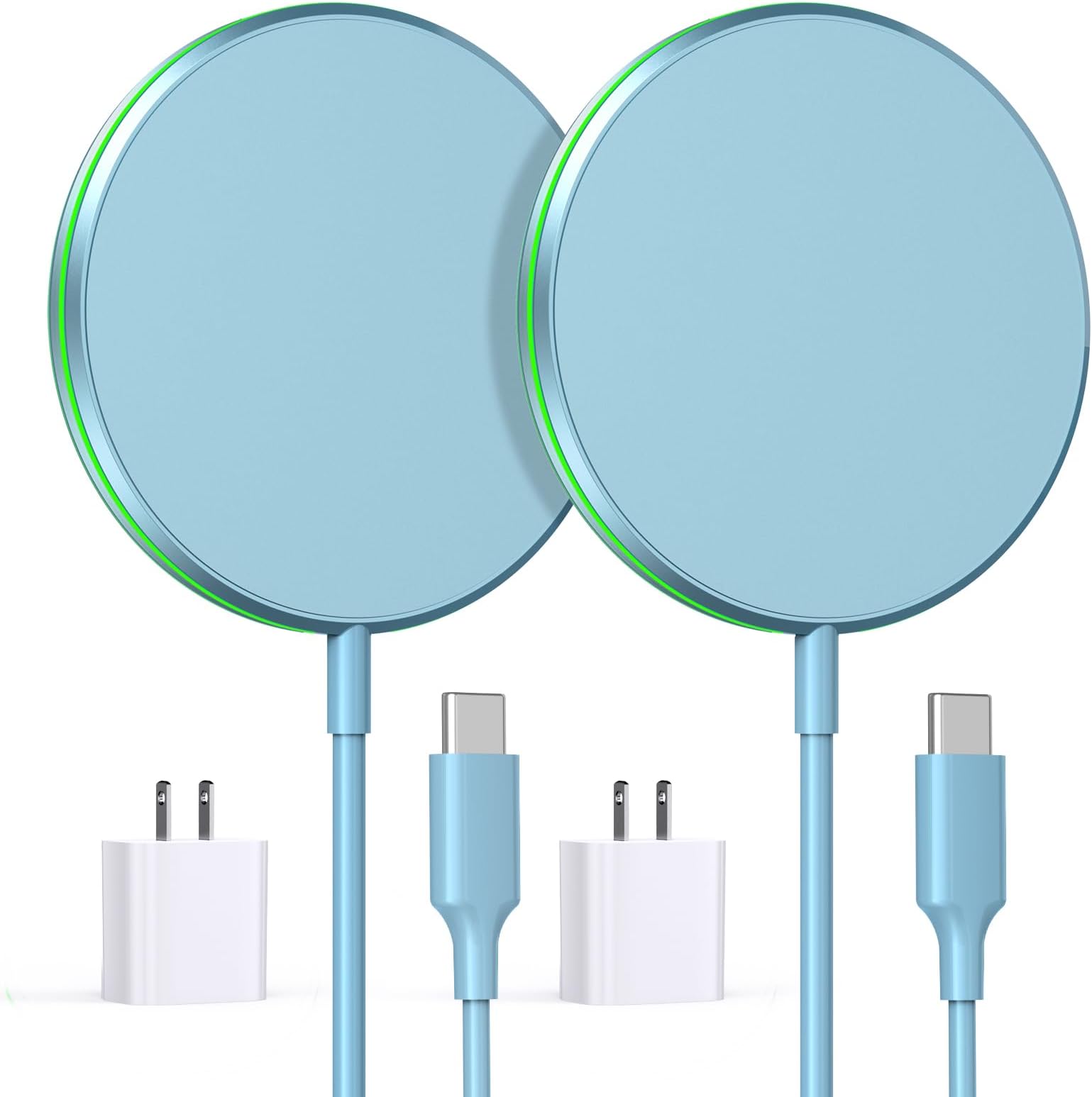 Amazon.com: 2 Pack Magnetic Wireless Charger 15W Apple Mag-Safe Charger ...