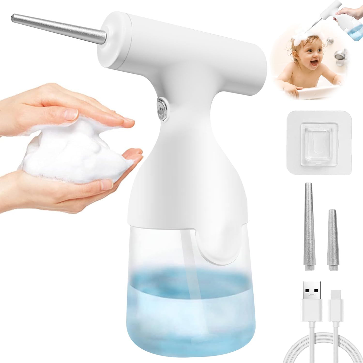 Amazon.com: Automatic Soap Dispenser, Foam Soap Sprayer 350ML with 2 ...