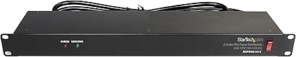 Amazon.com: StarTech.com 8 Outlet Horizontal 1U Rack Mount PDU Power ...