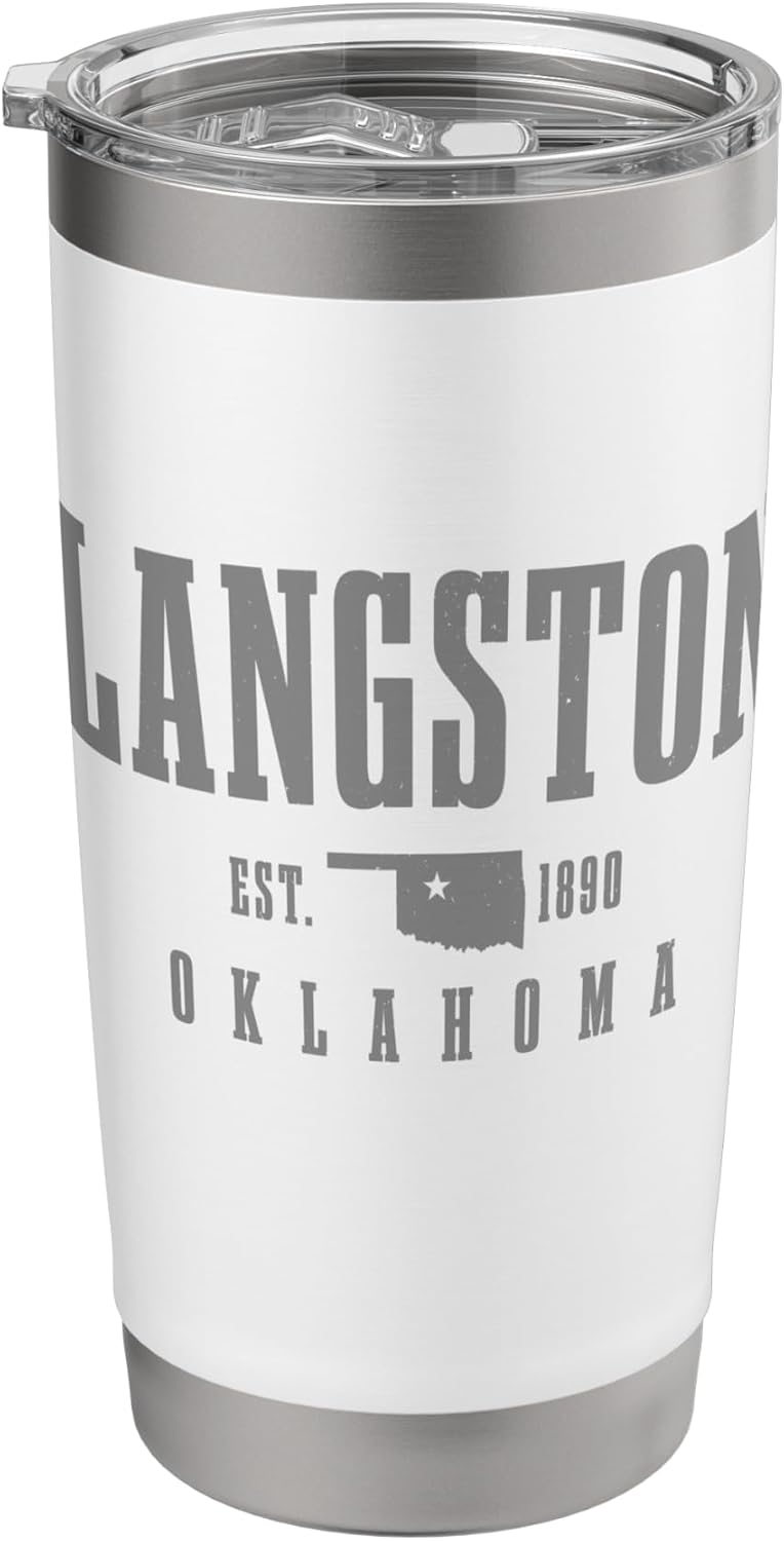 Amazon.com | Langston Oklahoma Est. 1890 State Map Pride Vintage ...