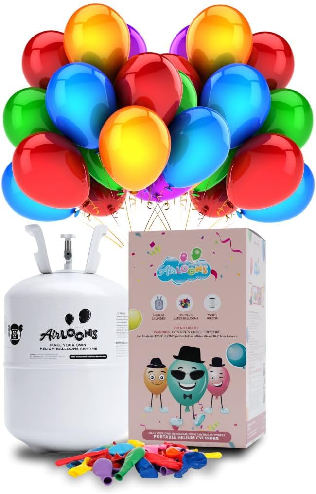 Amazon.com: Airloons 9.5in Standard Helium Balloon Kit - Disposable ...