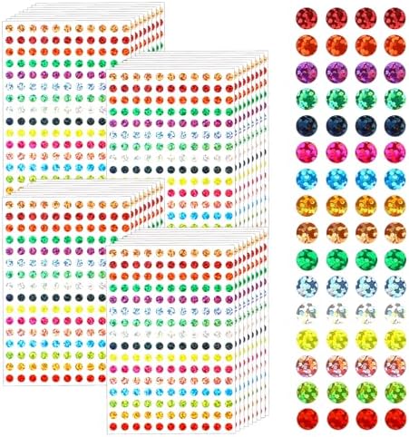 Sliverdew 7040 Pcs Shiny Round Small Stickers, Colorful Glitter Dot ...