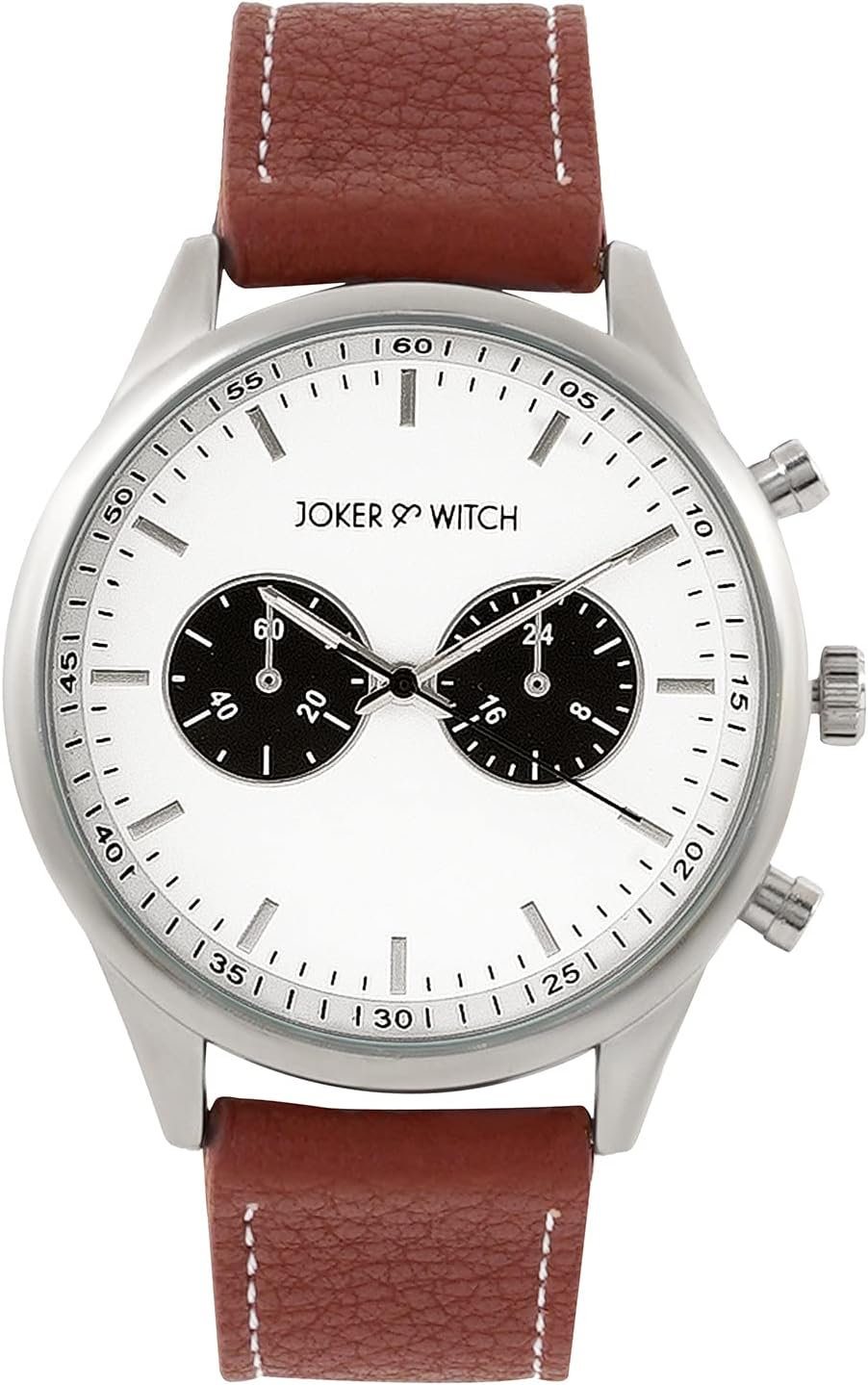Joker & Witch Leather Spectra White Dial Brown Pu Analogue Watch For ...