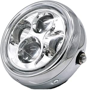 Motorcycle Front headlight Universal Metal High Low Beam LED Lamp For ...