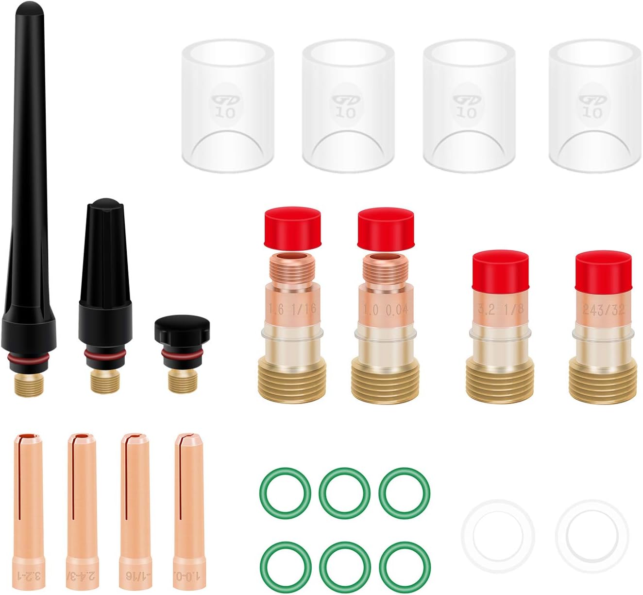 Buy Victool Tig Torch Kit, 23pcs Tig Welding Accessories Stubby Gas ...