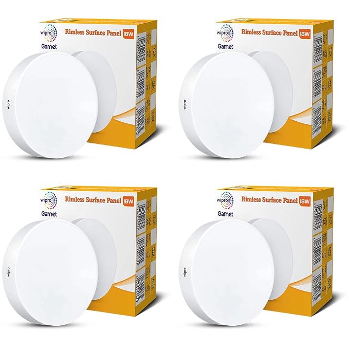 Wipro Garnet 18W Rimless Round Led Surface Panel | Cool White Light ...