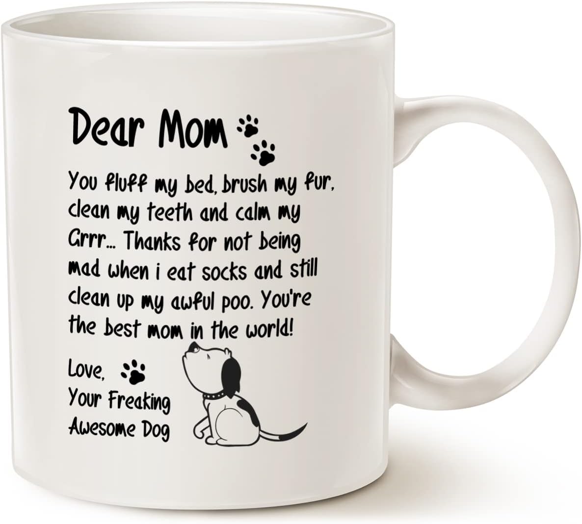 Amazon.com: MAUAG Funny Mothers Day Mom Coffee Mug, Dear Mom, You Fluff ...