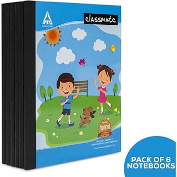 Classmate Notebook - Single Line, 172 Pages, Hard Cover, 190mm*155mm ...