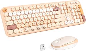 Amazon.com: KNOWSQT Wireless Keyboard and Mouse Combo - Lovely Milktea ...