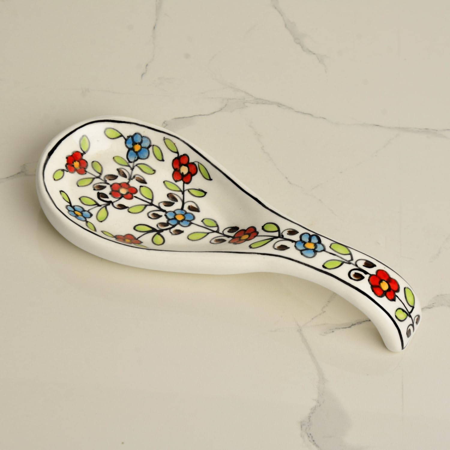 StyleMyWay Hand Painted Ceramic Big Spoon Rest for Kitchen, Dining ...