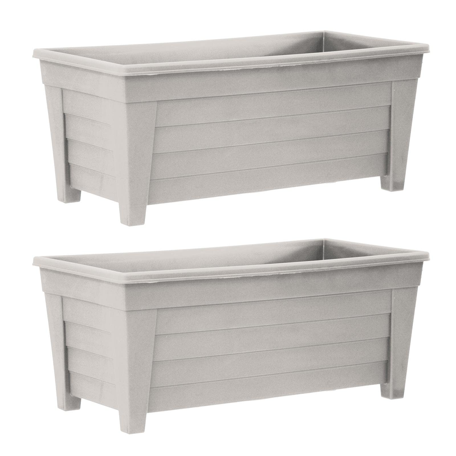 Plastic Garden Planters Beton Low Square Concrete Effect Plastic