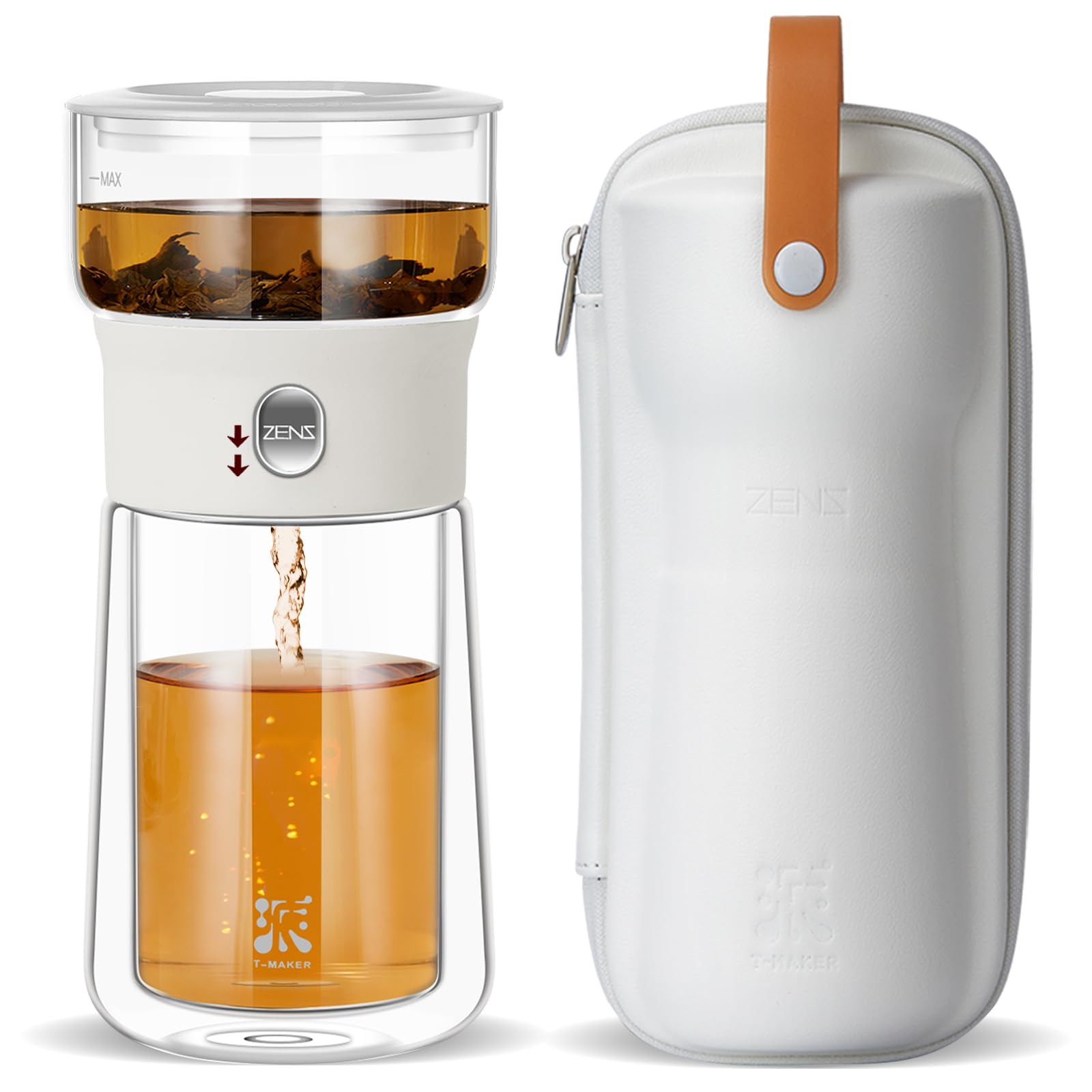 ZENS Modern Tea Pot, Glass Teapot with Infusers for Loose Tea Diffusers ...