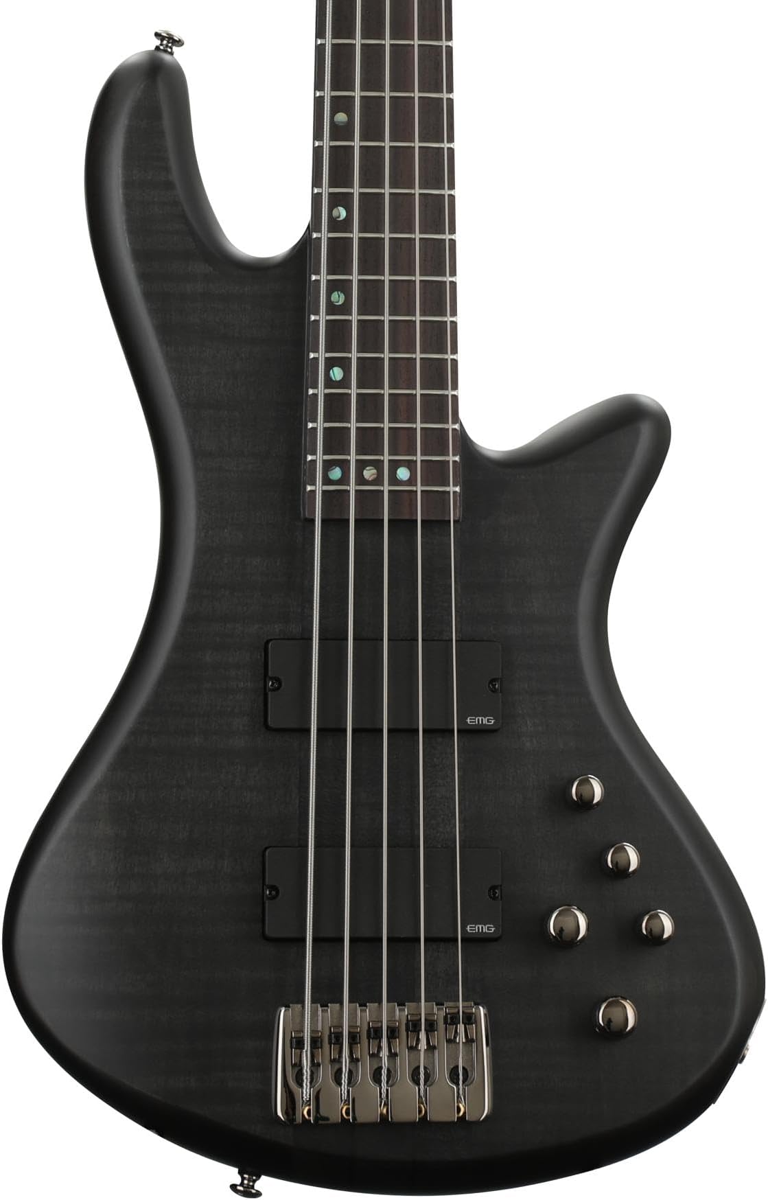 Amazon.com: Schecter Stiletto Studio 5 Bass Guitar - See-Thru Black ...