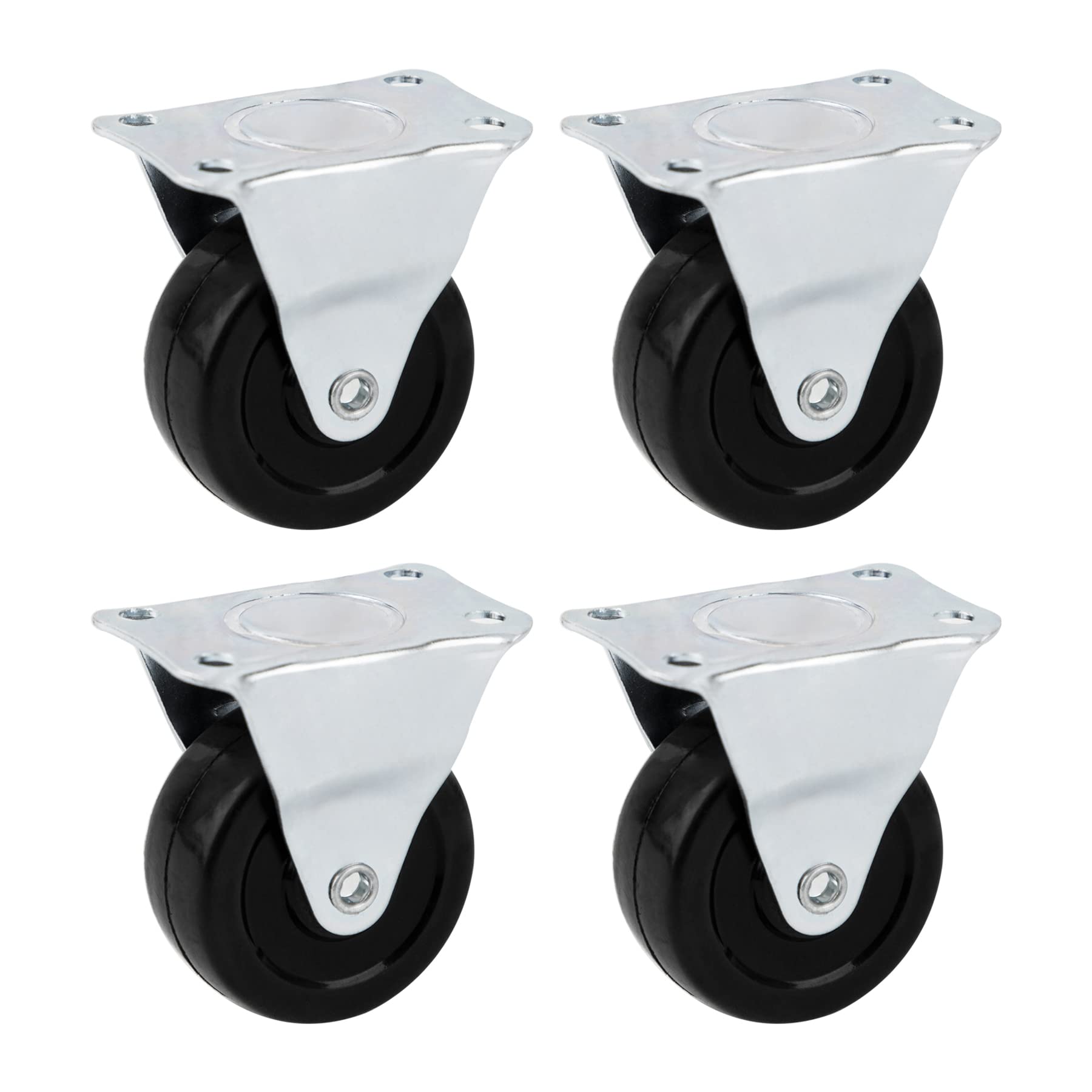Amazon.com: AUEAR, 4 Pack 2 Inch Rubber Caster Wheels Heavy Duty Fixed ...
