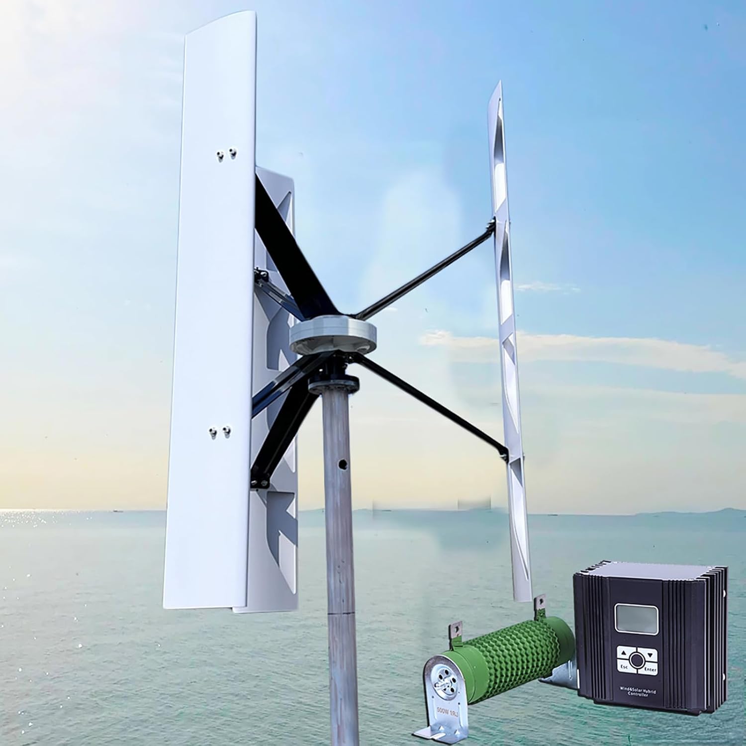 1000W 48V Vertical Axis Wind Turbine VAWT 1KW Wind Power Generator 3 ...