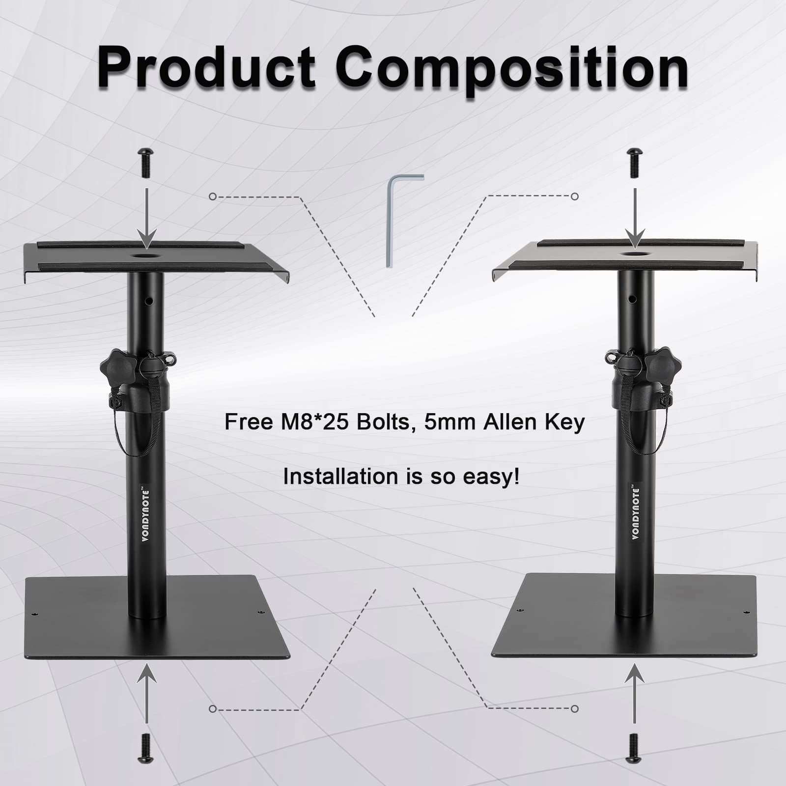Snapklik.com : Set Of 2 Desktop Studio Monitor And Speaker Stands