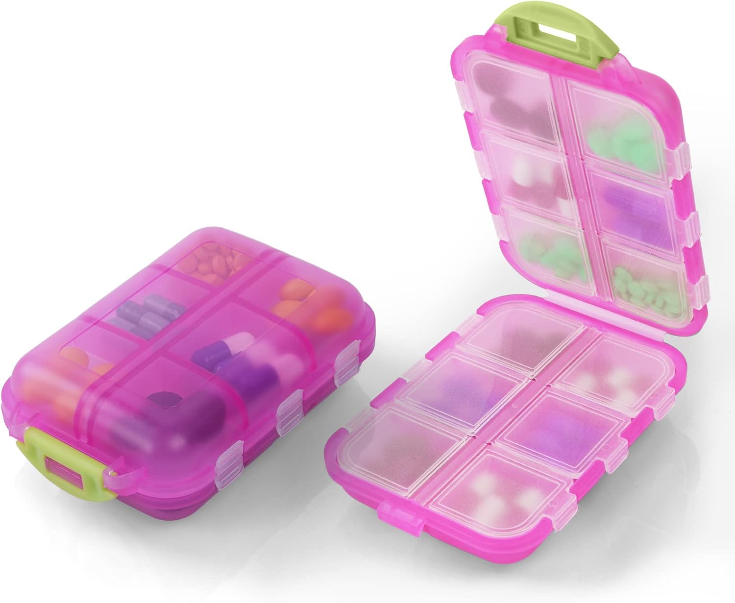 AOOWU Tablettenbox 7 Tage, Pillendose 12 Fächer, Medikamentenbox Klein ...
