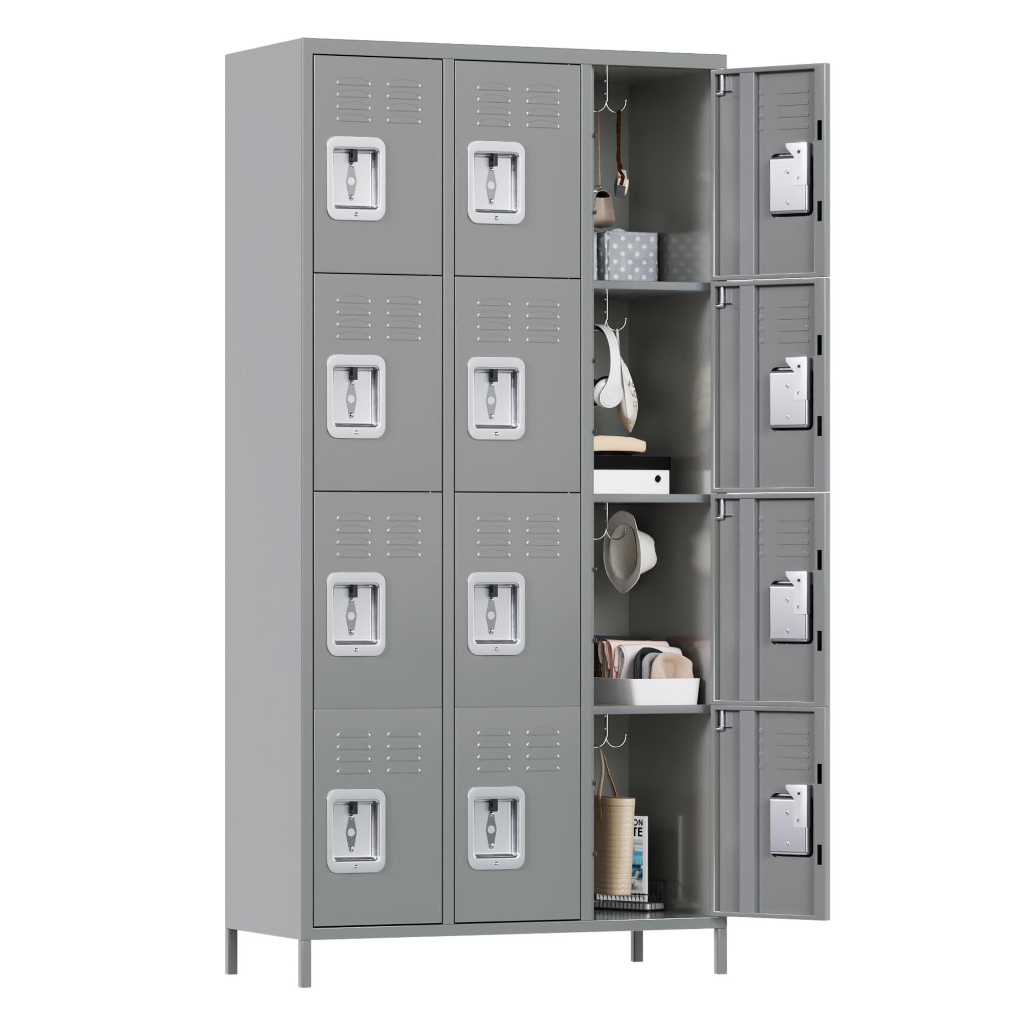 Amazon.com: GangMei Employee Locker, Tall Metal Locker with 12 Doors ...