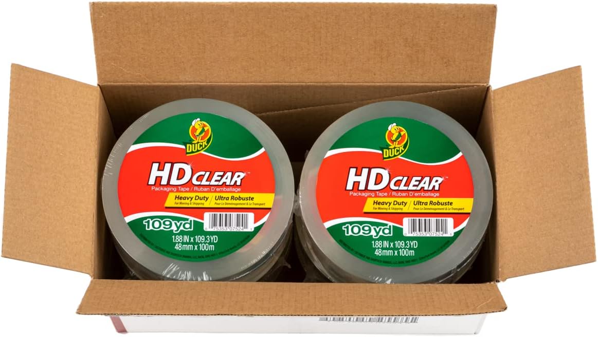Brandclub - Duck HD Clear Extra Long Packing Tape - 6 Rolls of Heavy ...