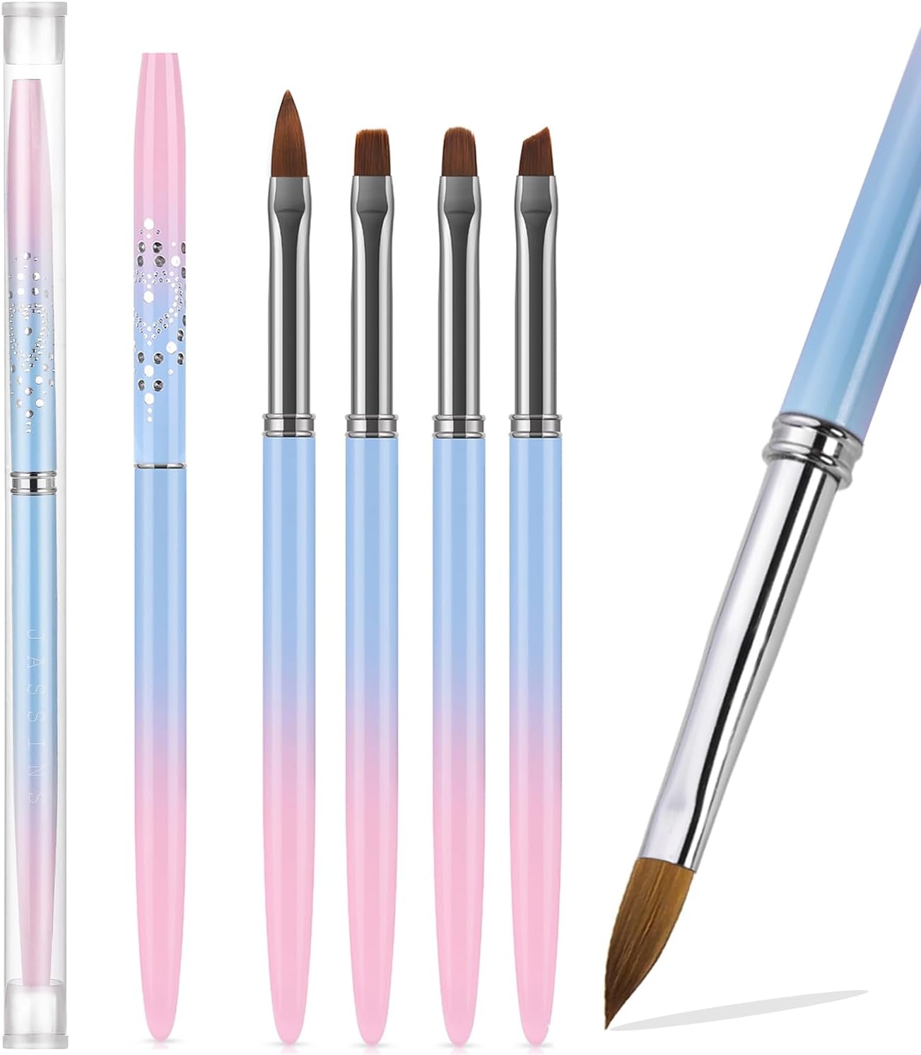 Amazon.com : 5Pcs Nail Polish Clean Up Brush Set, Manicure Nail Art ...