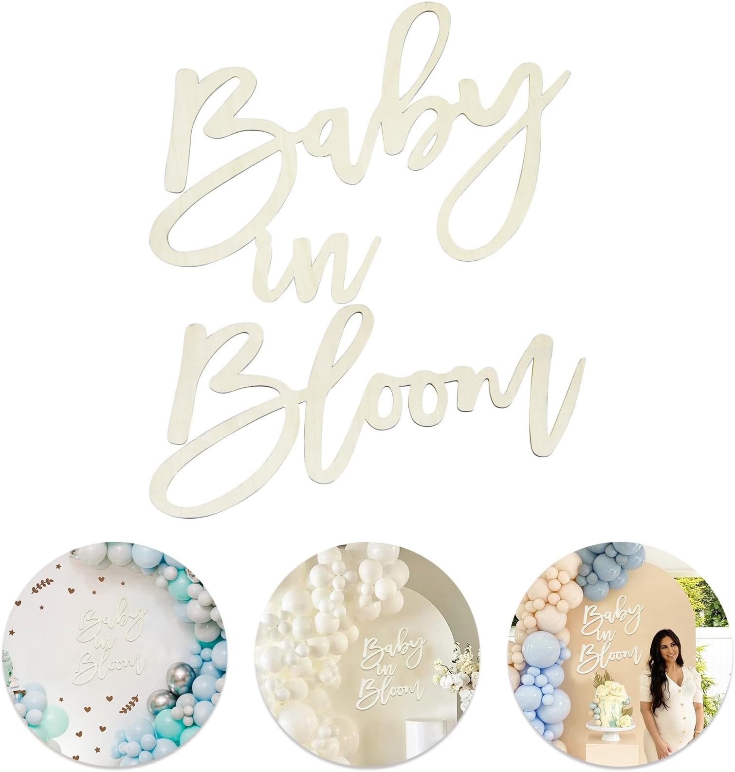 Amazon.com: Baby in Bloom Baby Shower Party Decal Sign - Gender Reveal ...