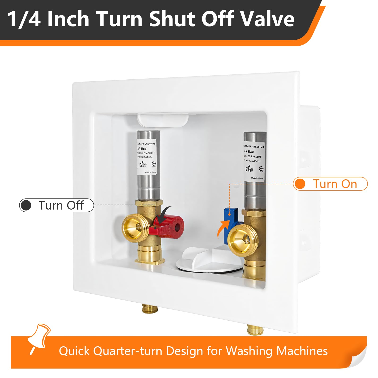 Snapklik.com : HeSun Washing Machine Outlet Box, 1/2 Inch Crimp Pex ...