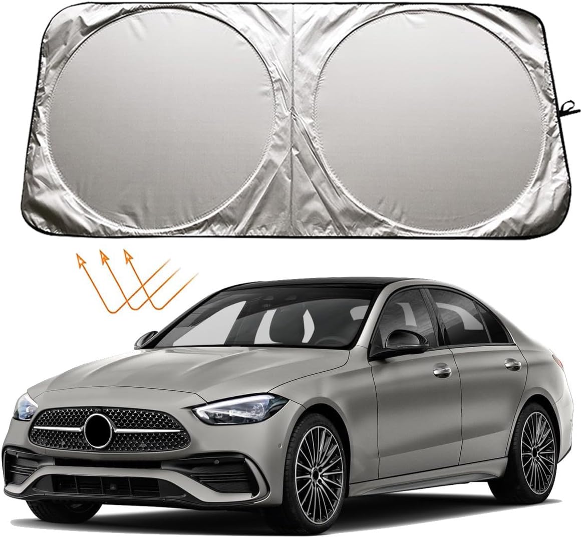 Amazon.com: XHRING Windshield Sun Shade for Mercedes Benz C C300 A B E ...