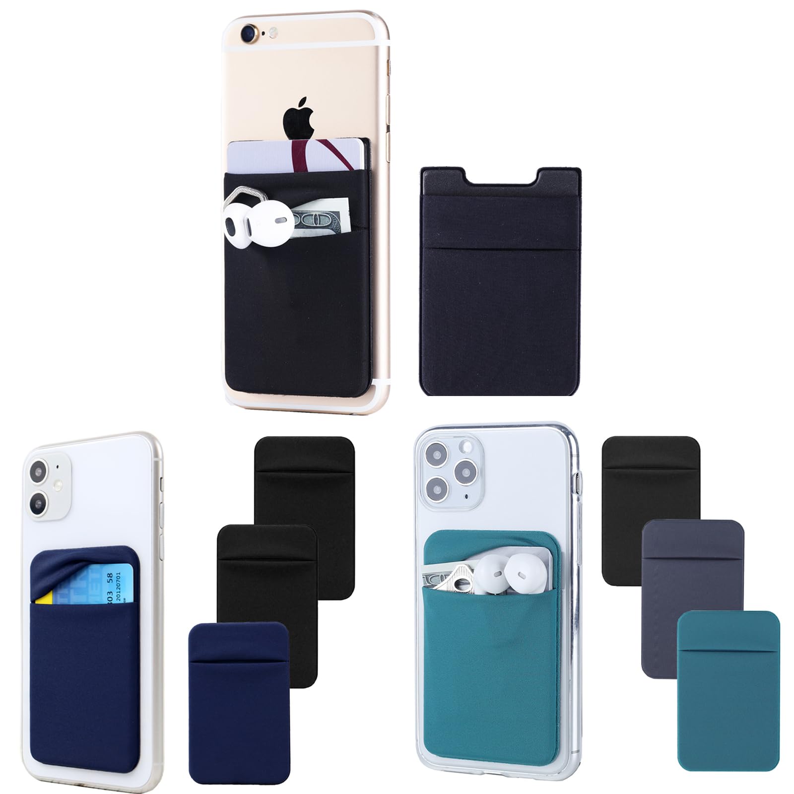 Amazon.com: Phone Wallet Stick on,Phone Card Holder for Back of Phone ...