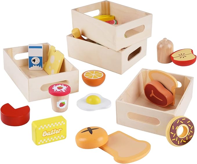 Amazon.com: Food Groups - Wooden Play Food Sets, Pretend Play Kitchen ...