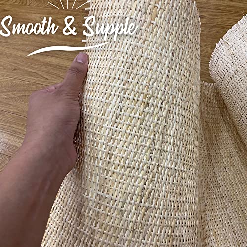 Snapklik.com : LUSYDECO 16 Width Natural Closed Rattan Cane Webbing ...