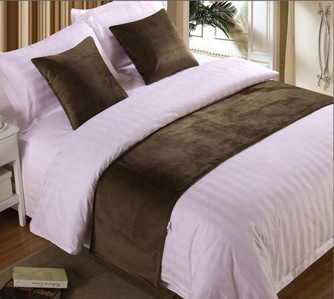 Amazon.com: Mengersi Solid Velvet Bed Runner Scarf Protector Slipcover ...