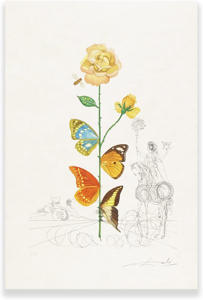 Amazon.com: Salvador Dali Butterfly Rose Poster - Surrealism Wall Art ...