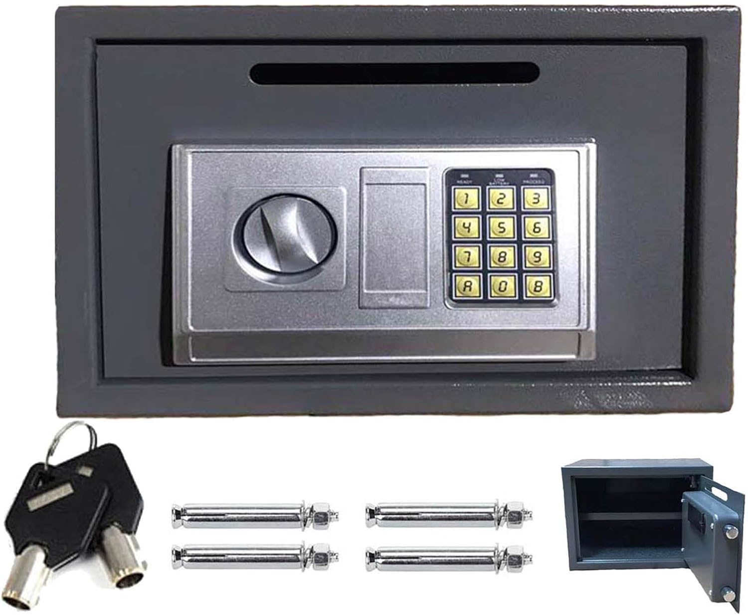 16L Digital Security Safe Box with 2 Keys Electronic Safe 25x35x25cm ...