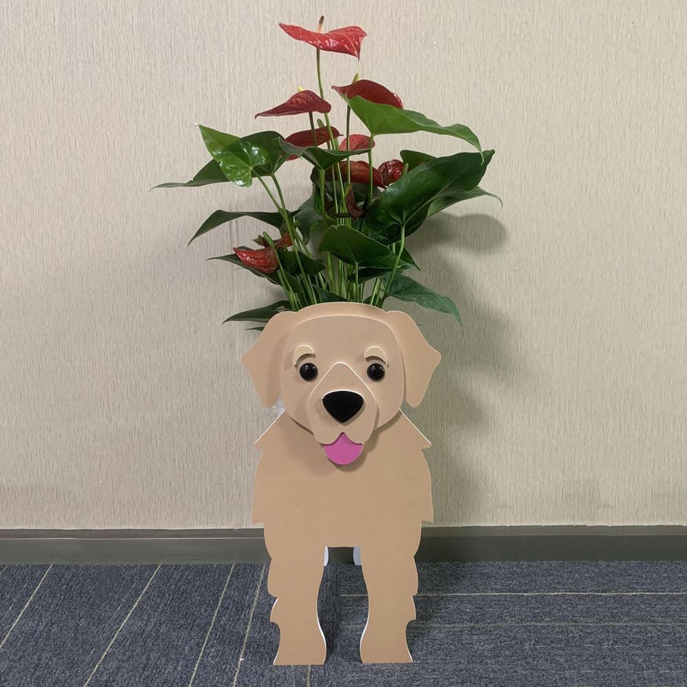 Amazon.com : Lankio Golden Retriever Dog Planter, Pet Shape Garden Pots ...