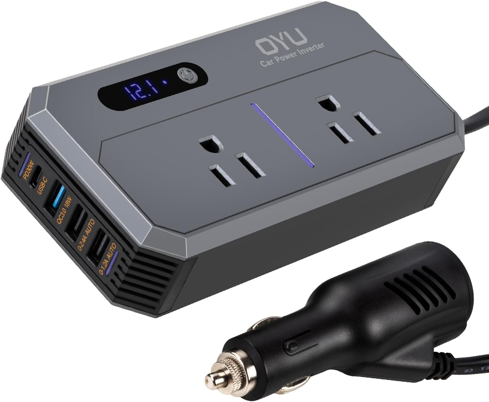 Amazon.com: 200W Car Power Inverter DC 12V to 110V 120V AC Volt ...