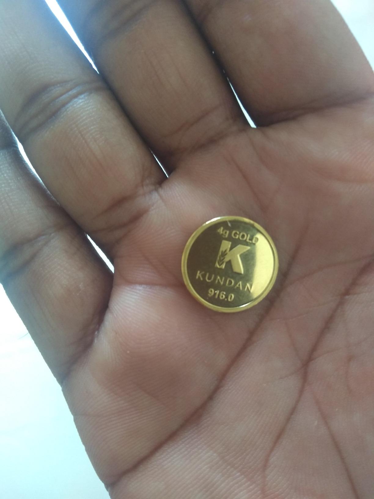 Kundan 22k (916) 4 gm Kalpataru Tree Yellow Gold Coin : Amazon.in: Fashion