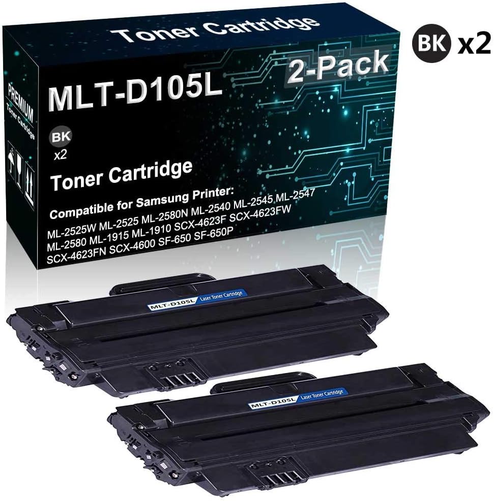 Amazon.com: 2-Pack Compatible High Capacity MLT-D105L D105L Imaging Toner Cartridge Use for ...