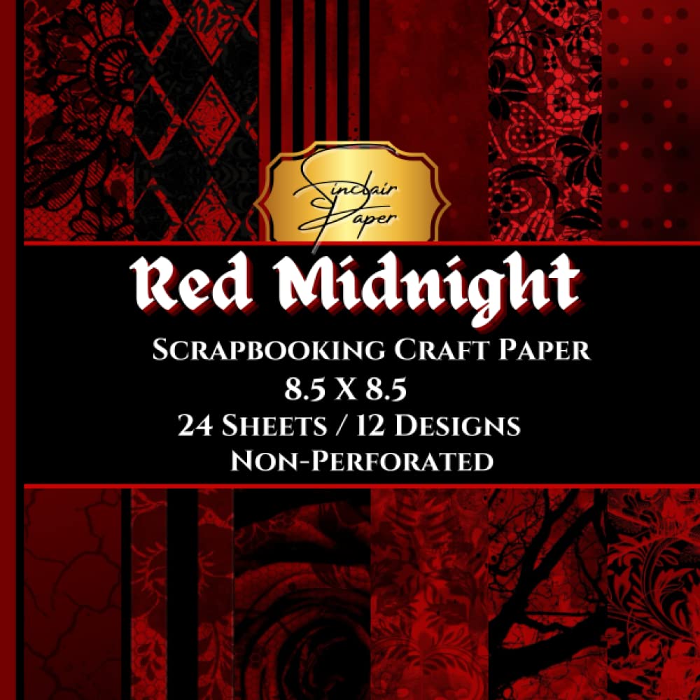 RED MIDNIGHT SCRAPBOOKING CRAFT PAPER: Multi-Purpose Craft Paper/8.5x8 ...