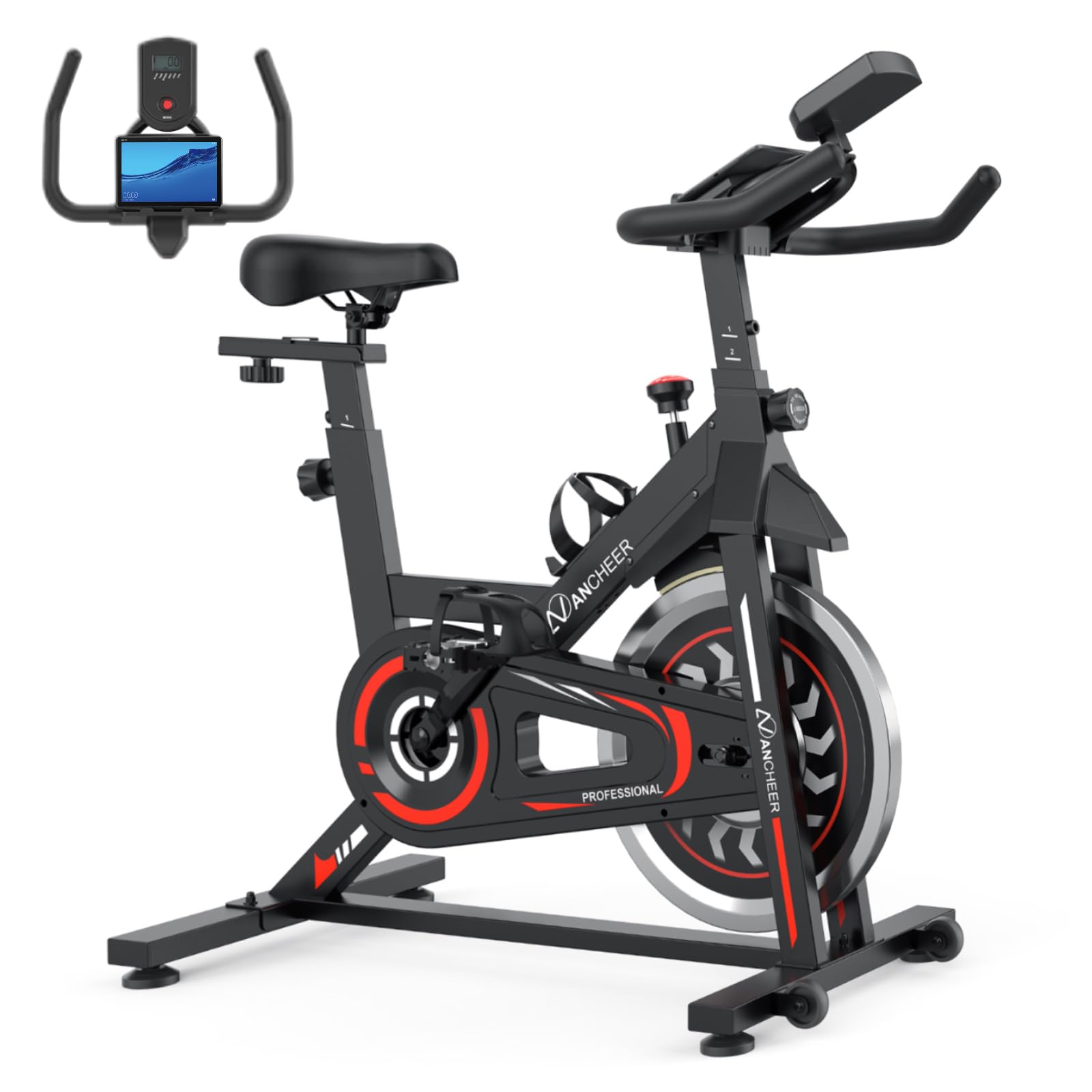 Amazon.com : Exercise Bike, ANCHEER Stationary Bikes for Home with LCD ...