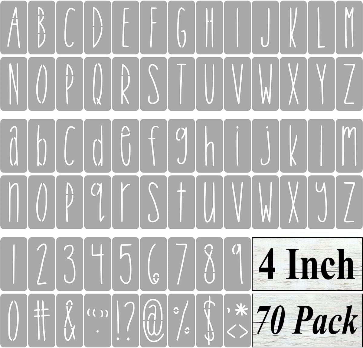 Amazon.com: 4 Inch Alphabet Letter Stencils for Painting - 70 Pack ...