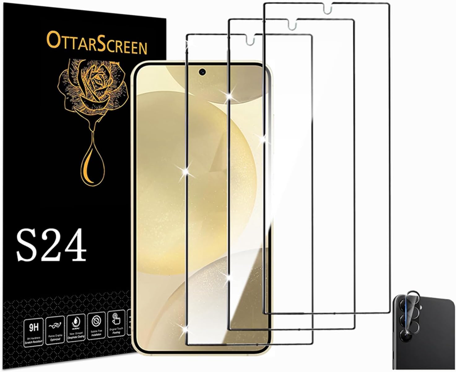 Amazon.com: Galaxy S24 Screen Protector, 3 Pack Galaxy S24 Tempered ...