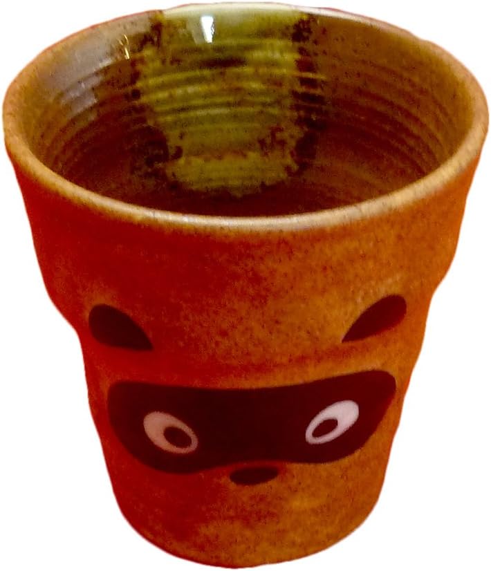 Amazon.com: せともの本舗 Beer and Shochu Cup Shigaraki Tanuki Free Cup (Small ...