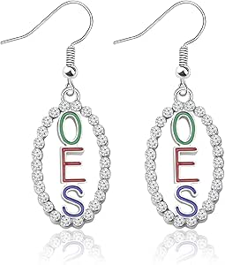 Amazon.com: Rhinestone OES Drop Earrings Order of The Eastern Star Gift ...