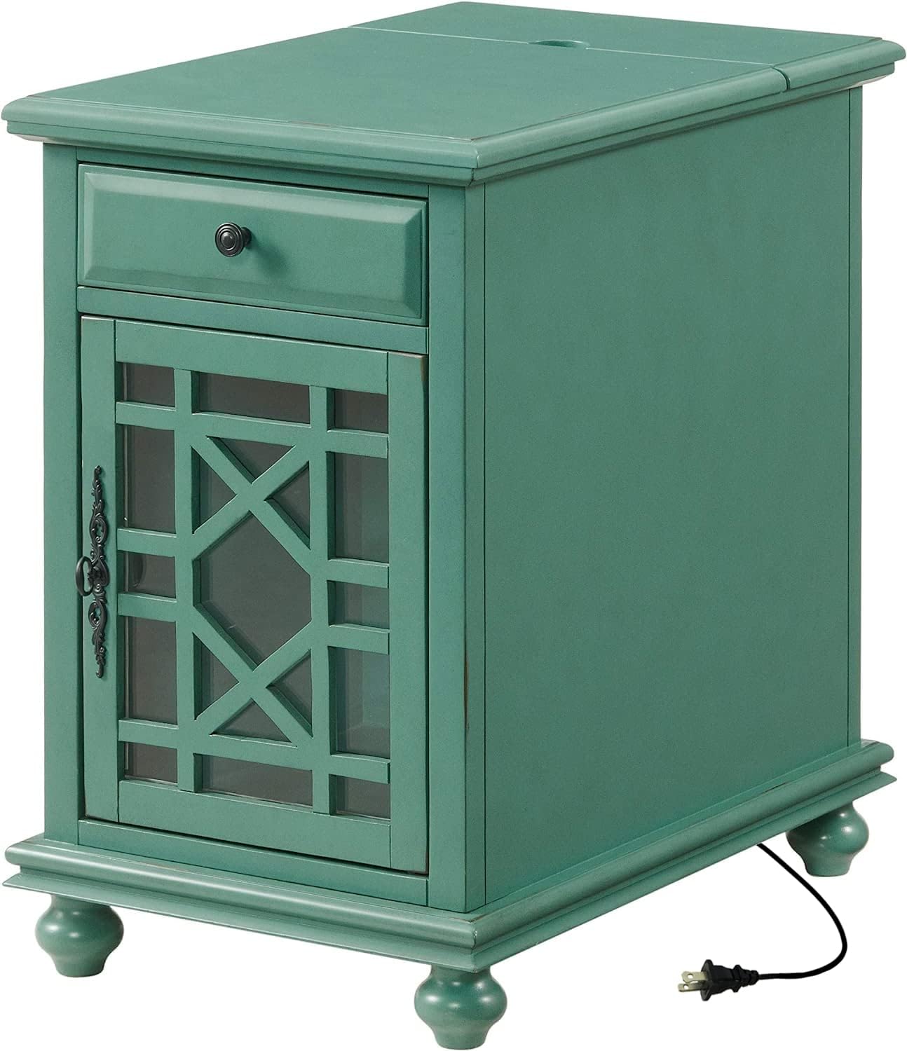 Amazon.com: SSH Boho End Table with Charging Station, Vintage Side ...