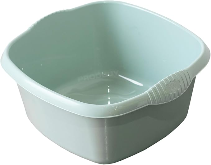 Prodbuy Medium Silver Sage 32cm Square Washing Up Bowl with Handles ...