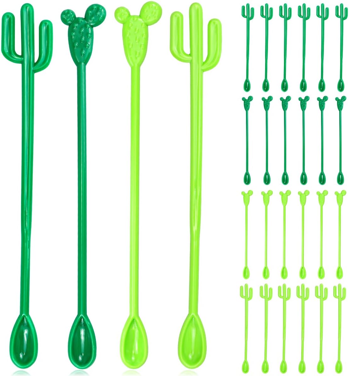 Amazon.com | DOERDO 24Pcs Cocktail Stirring Spoons Cactus Shaped Drink ...