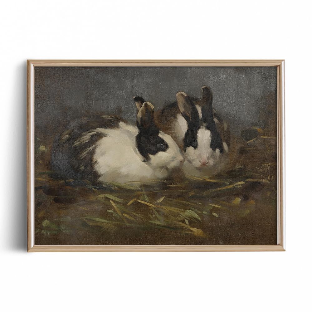 Amazon.com: Vintage Rabbit Wall Art - Spring Easter Bunny Posters Print ...