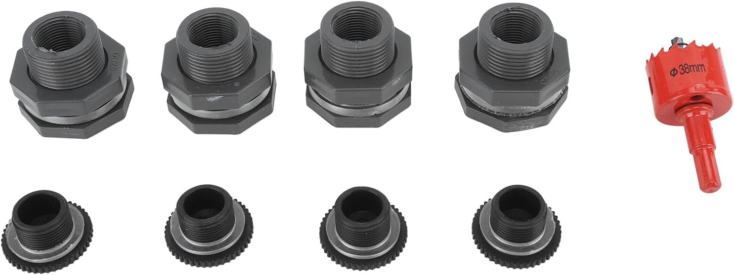 DADEA Rain Barrel Diverter Kit, Outdoor Rain Barrel Bulkhead Fitting ...