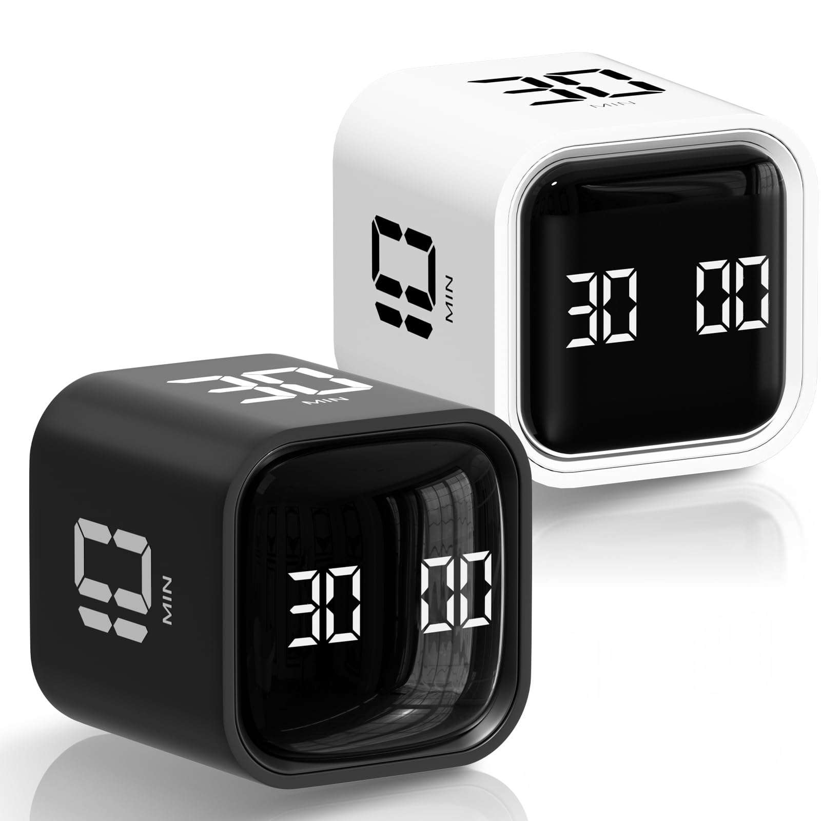 Amazon.com: 2PCS Cube Pomodoro Timer, Smart Productivity Timer 5/10/30 ...